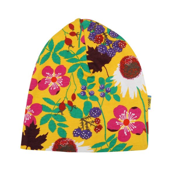 Duns Autumn Flowers Yellow Double Layer Beanie Hat - Eddie & Min
