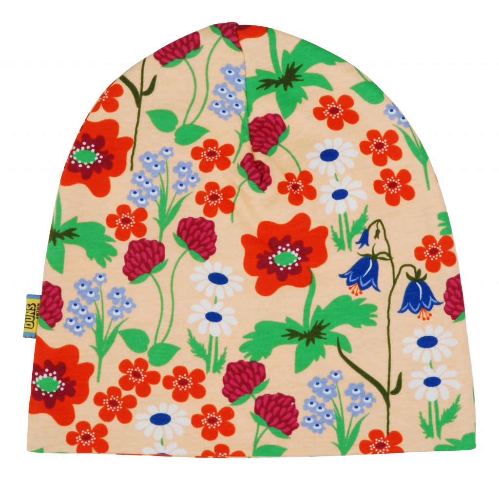Duns Summer Flowers Bleached Apricot Double Layer Beanie Hat - Eddie & Min